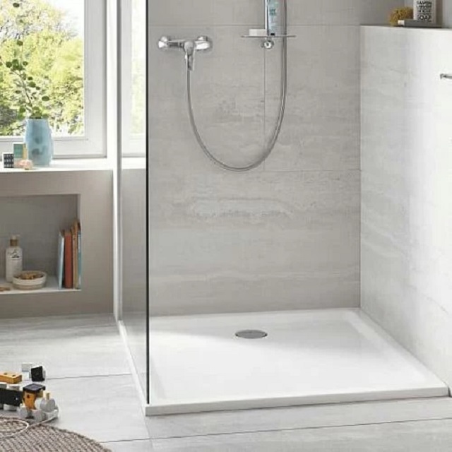White Color Rectangular Flat Shower Base Fiberglass Shower Tray from ...